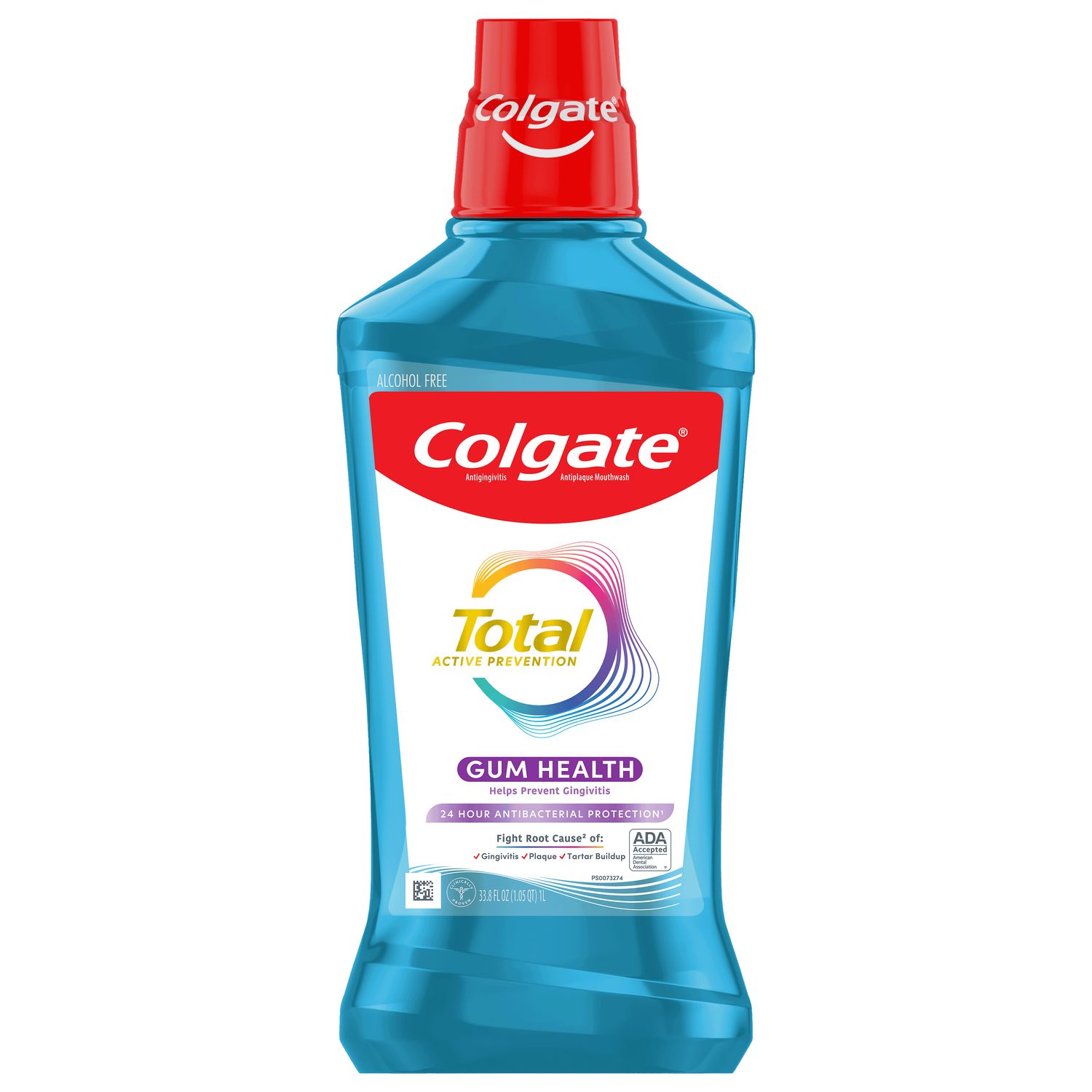 Colgate Total Gum Health Mouthwash, Clean Mint - 1L, 6pk