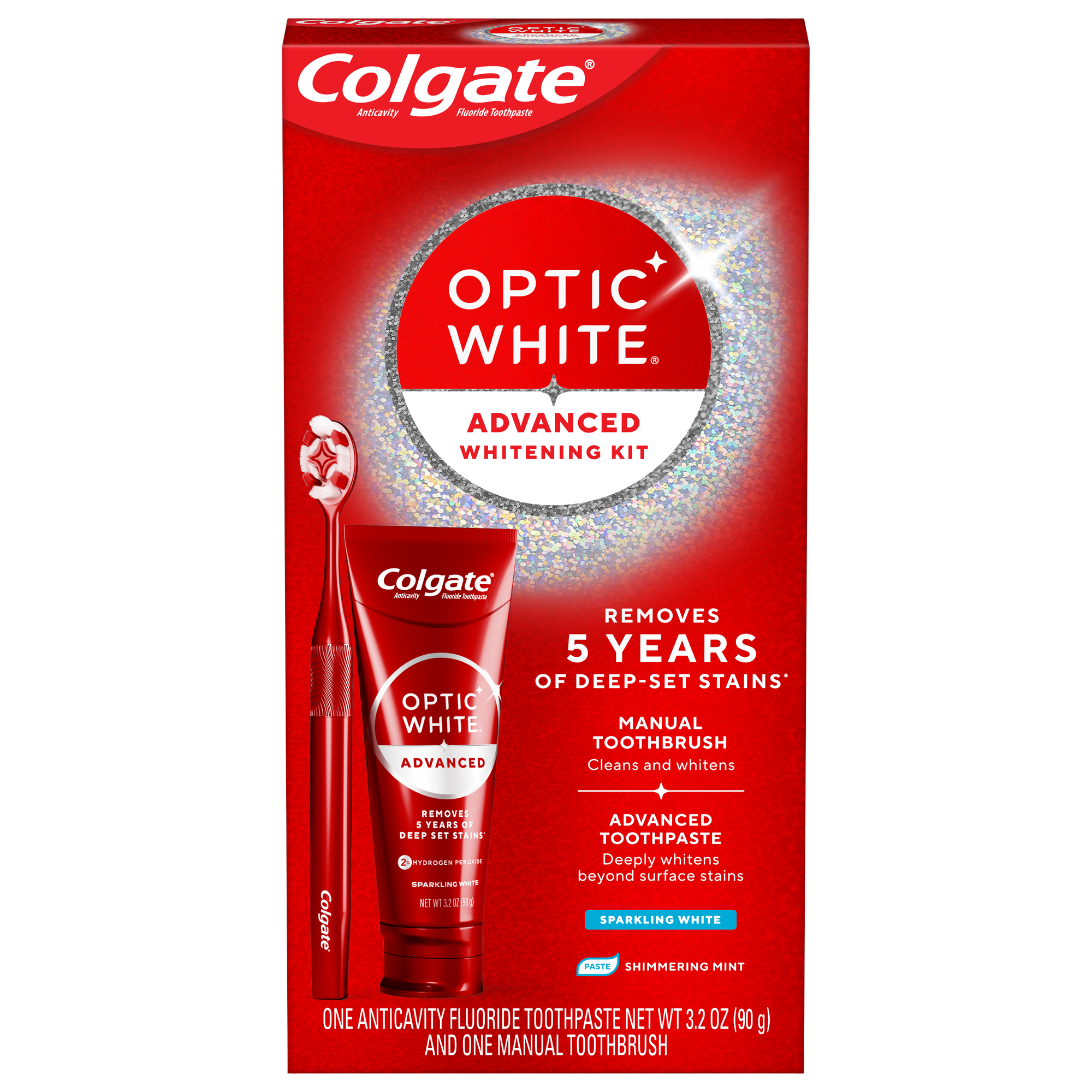 Colgate Optic White Advanced Teeth Whitening Toothpaste and Adult ...