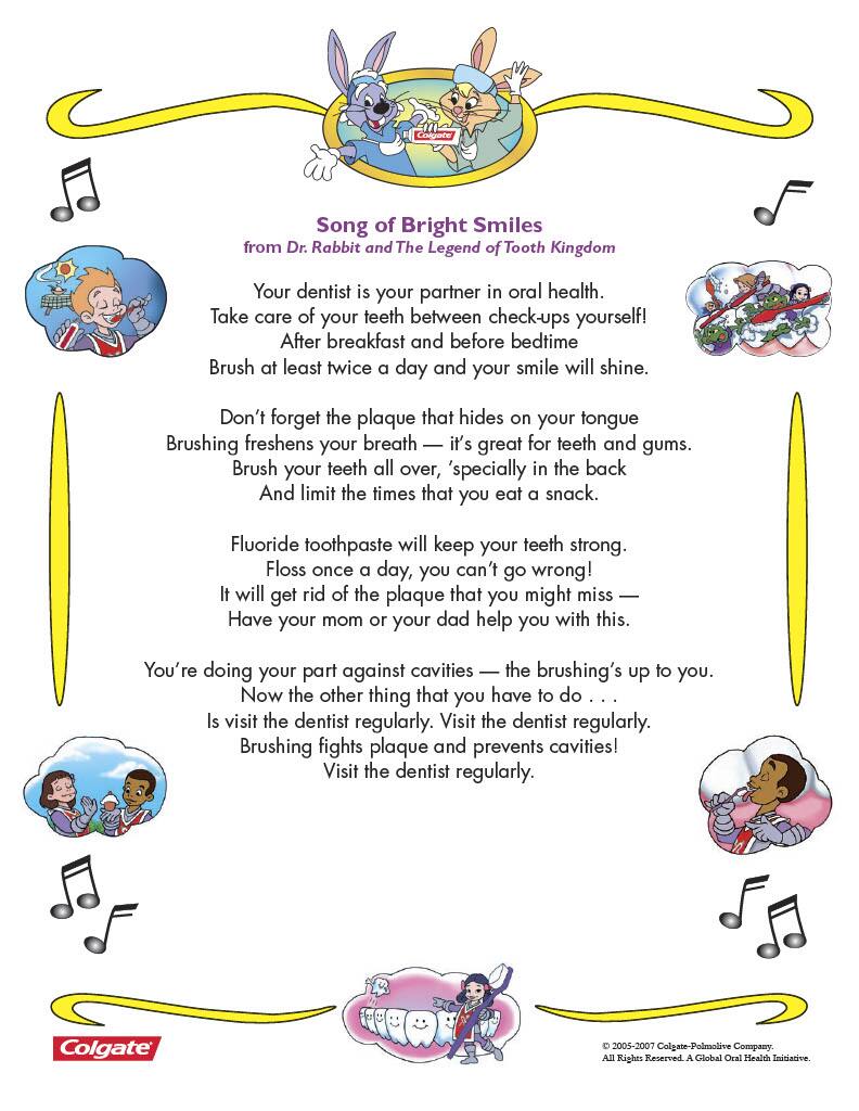 Colgate® Fun & Educational Resource: Songs of Bright Smiles